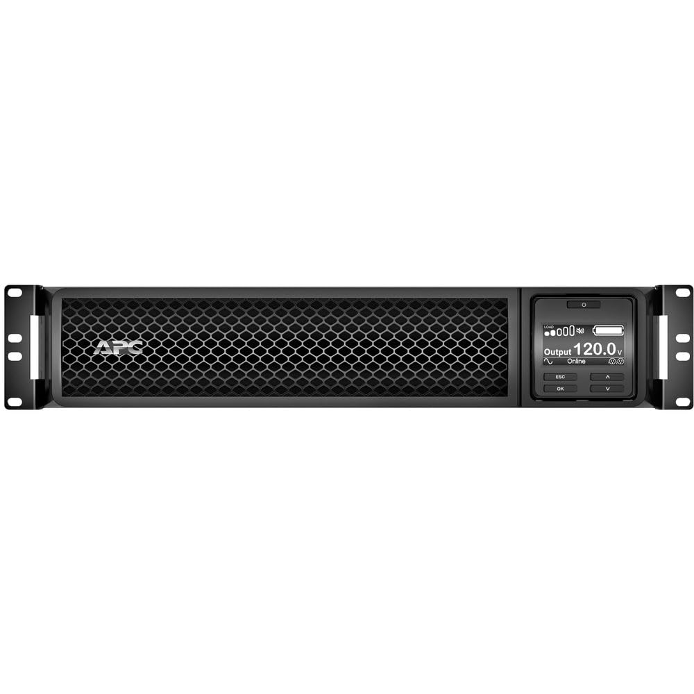 APC UPS 3000VA Smart-UPS Single Phase Online Uninterruptible Power Supply, Rack Mount UPS (SRT3000RMXLA) with Ethernet Cable, Wire Ties & Cleaning Kit