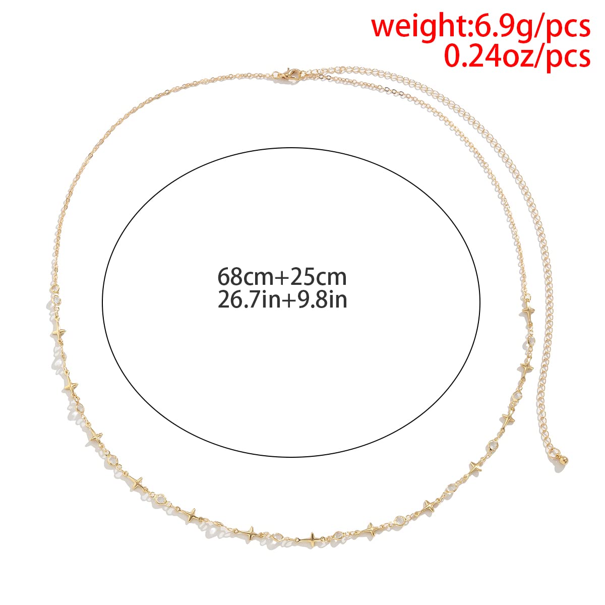 AoedeJ Silver Waist Chain Crystal Belly Chains Summer Beach Waist Jewelry Body Chains For Women (Crystal Silver)