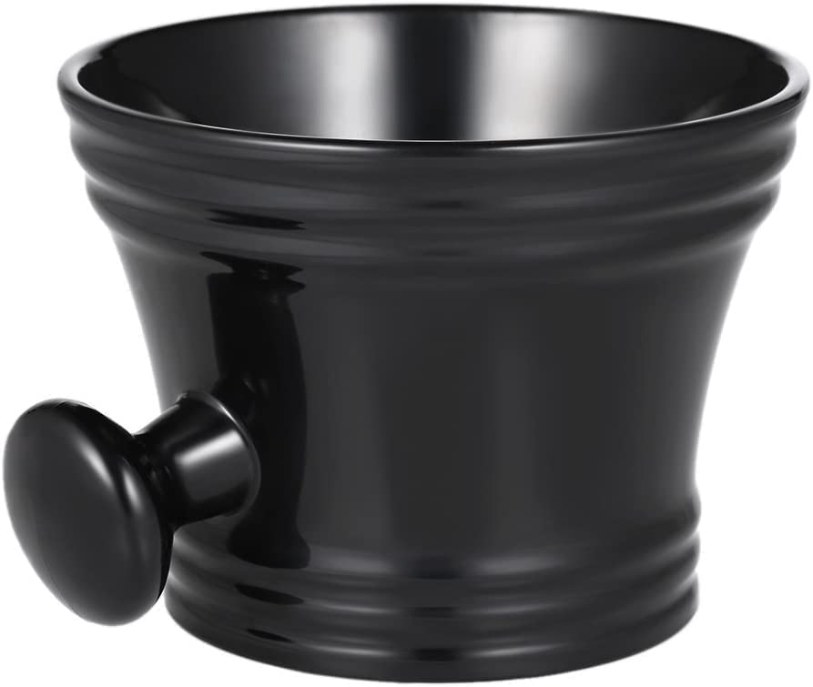 Beavorty Ceramic Shaving Bowl with Handle Wide Mouth Large Capacity Shaving Soap Pottery Cup for Men Portable Pottery Shaving Cream Mug