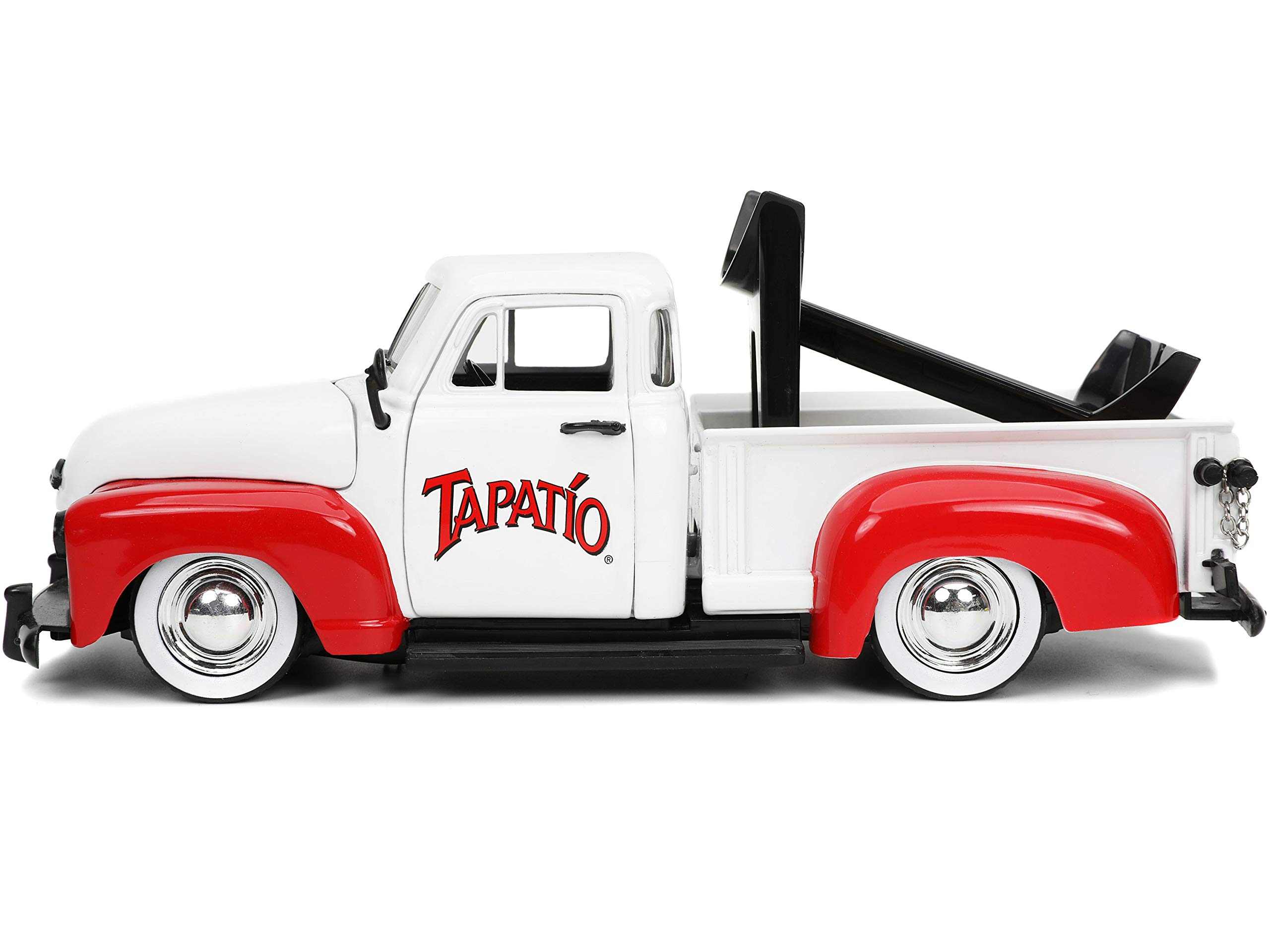 Jada 1:24 Diecast 1953 Chevy Pickup with Tapatio Bottle Holder &Figure,Red
