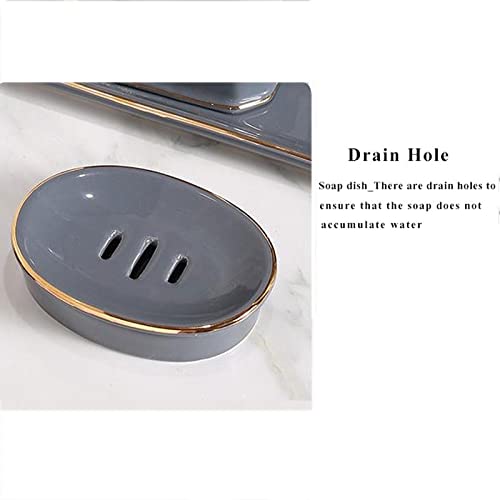 ARINAL Soap Pumps Household Ceramic Toothbrush Cup, Tooth Jar, Mouthwash Cup, Soap Dispenser, Soap Dish Set with Tray Liquid Dispencer Container