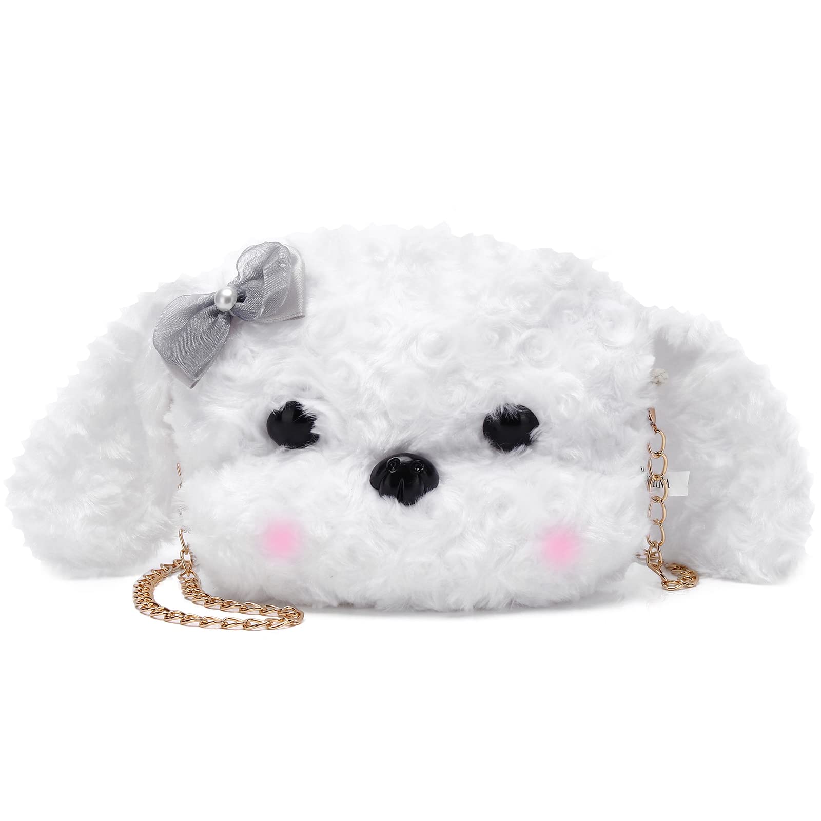Kawaii Frog Purse for Women, Cute Lolita Anime Plush Purse for Women, Soft Fluffy Frog Crossbody Bag With Chain Strap (Green)
