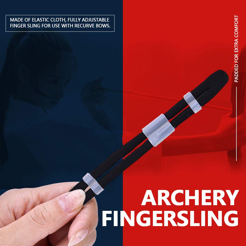 Archery Fingersling Archery Finger Sling Recurve Bow Fingersling Adjustable Fingersling Archery Finger Sling for Recurve Bow Hunting Shooting Accessory(X-Large-Gray)