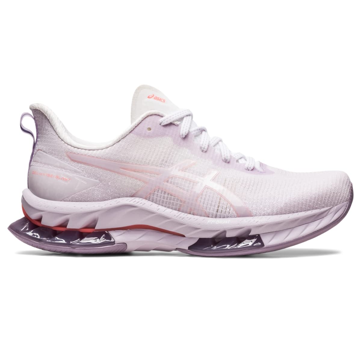 ASICS Women's GEL-KINSEI BLAST LE 2 Running Shoes, 7.5, WHITE/PAPAYA