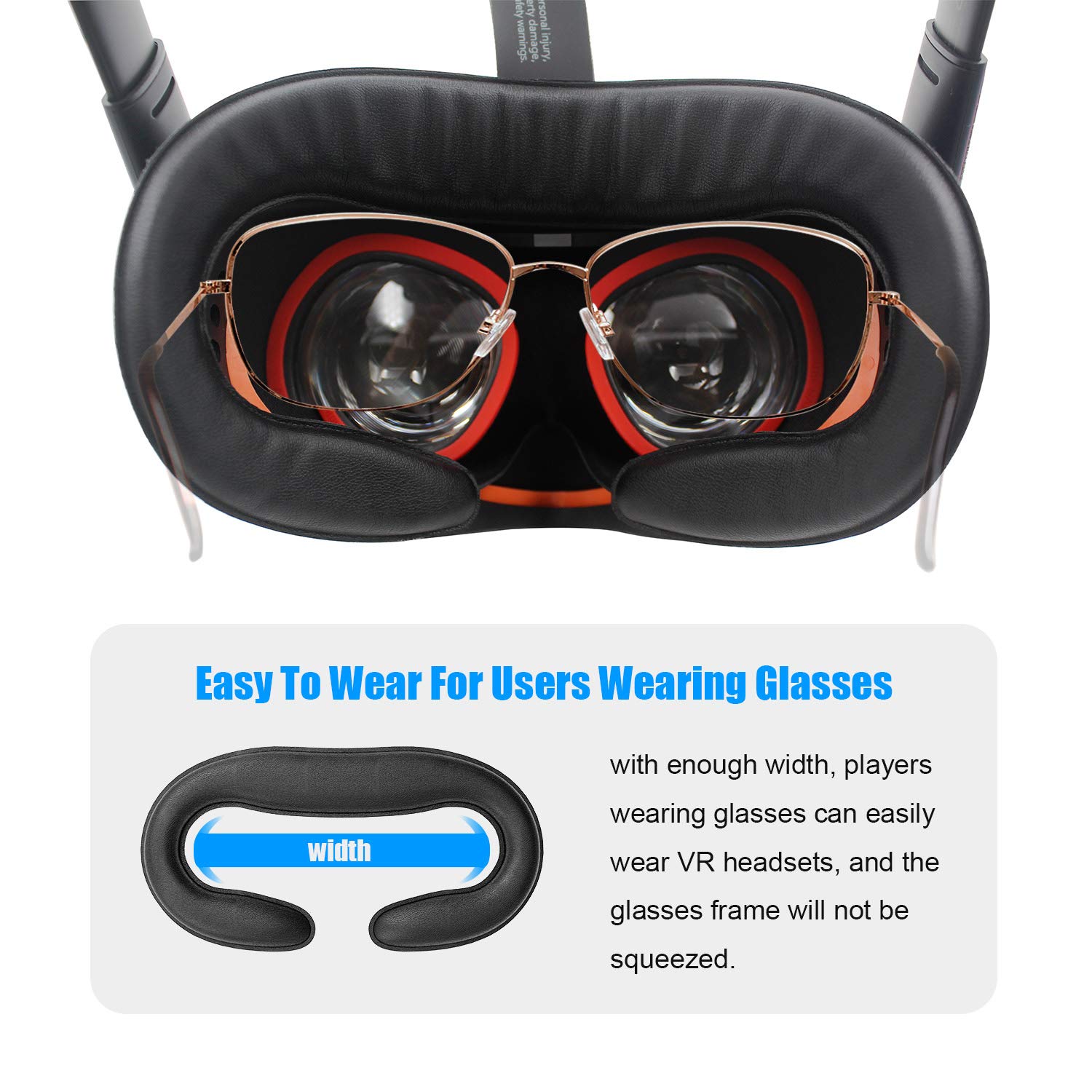 AMVR Resilient VR Facial Vent Soft Interface Bracket & Anti-Leakage Light PU Leather Foam Face Cover Replacement Pad Custom Comfort Accessories Set for Oculus Quest 1 (7-in-1, Not Fit Quest 2)