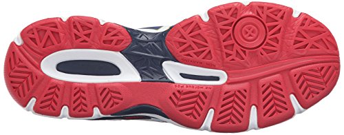 ASICS Women's Gel-Netburner Ballistic Volleyball Shoe, Estate Blue/White/True Red, 13 M US