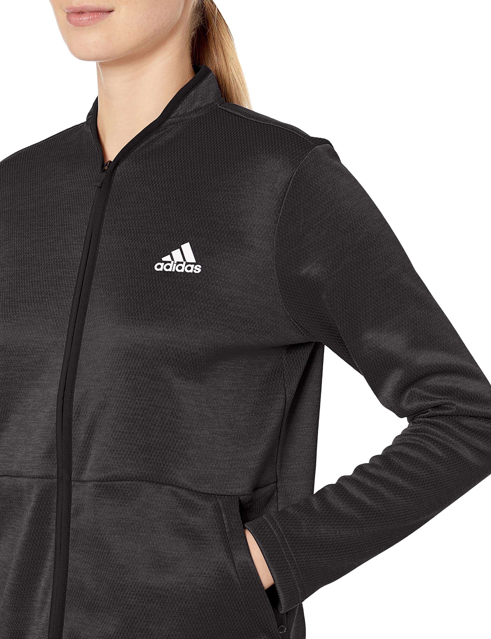 adidas Women's Team Issue Bomber Jacket, Black/Heather/White, Small