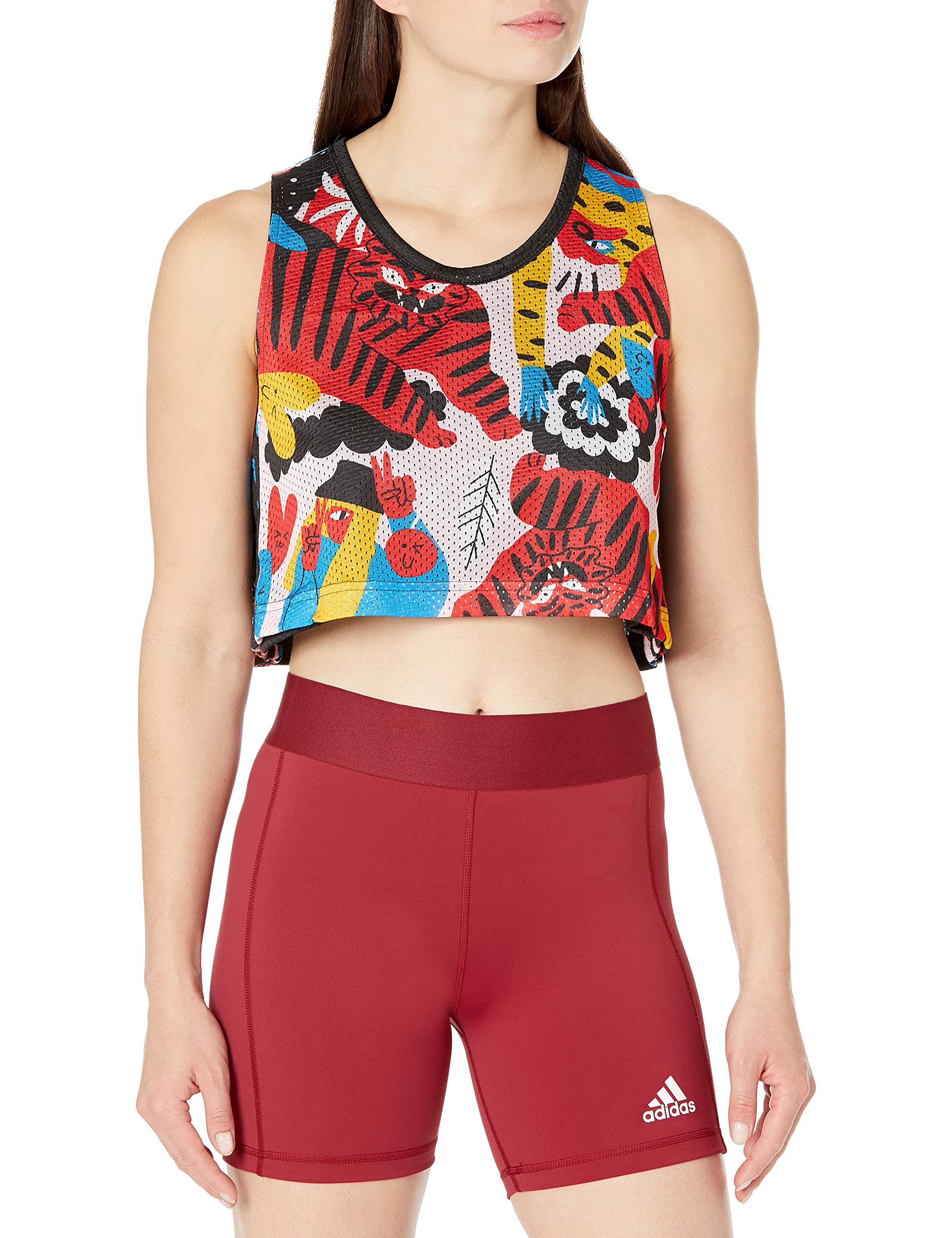 adidas Womens Egle Basketball Tank Black Small
