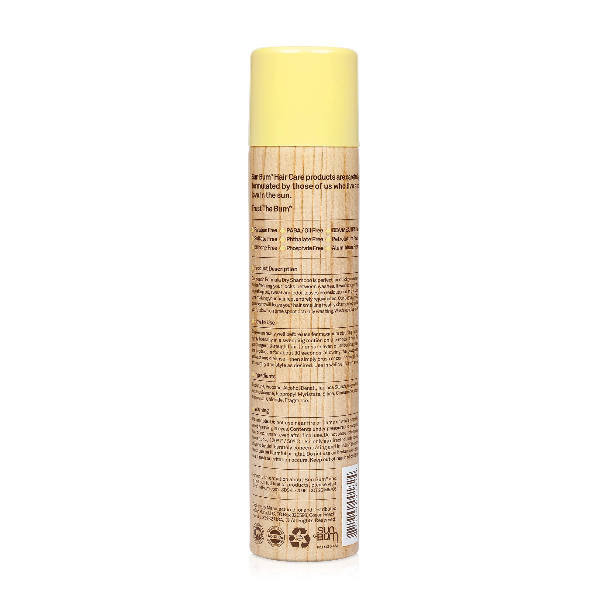 Sun Bum Revitalizing Dry Shampoo | Hair Refreshing Texture and Volumizing Spray | Paraben Free, Oil Free, Gluten Free, Vegan | 4.2 OZ Bottle