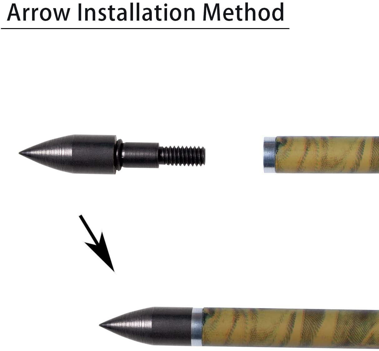 ARCHERY SHARLY 31Inch Carbon Arrow Practice Hunting Arrows for Recurve & Compound Bow with 5" Yellow Camo Turkey Feathers, Arrows with Removable Tips & replaceable nocks (Pack of 12)