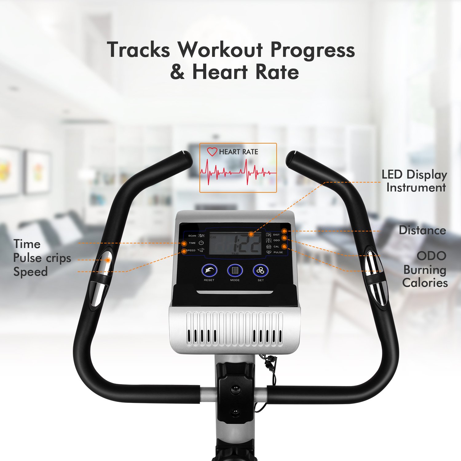ANCHEER Upright Bike, Magnetic Resistance Exercise Bike for Cardio Workout Indoor Cycling