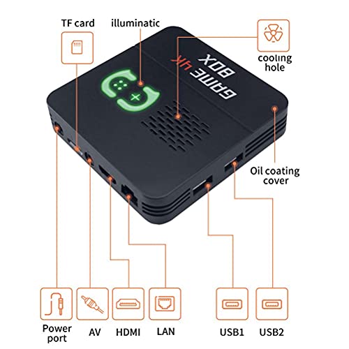 JAOCDOEN Retro Game Console, Wireless 2.4G Game Consoles Dual System Console, Classic Game Consoles Built-in 6700 Games Video Game Player with 2 Wireless Controllers