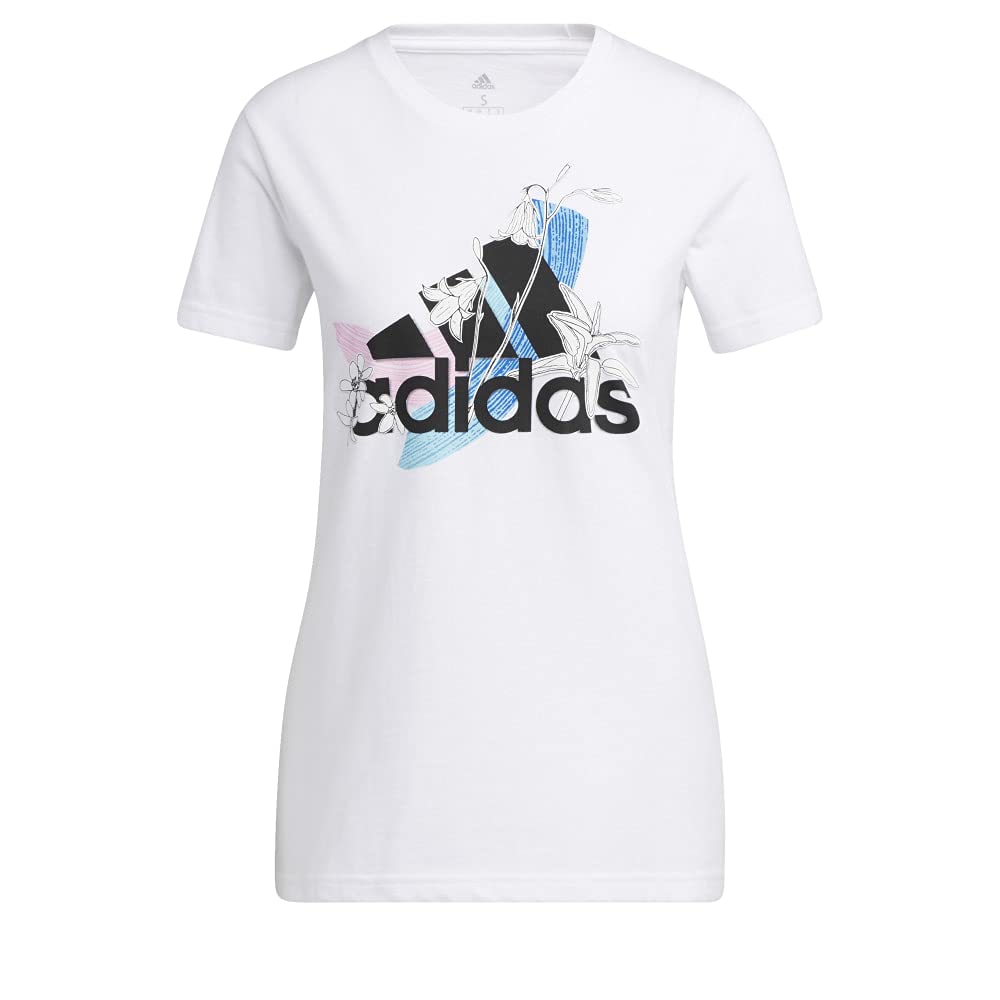 adidas womens Nini Graphics Tee White Large