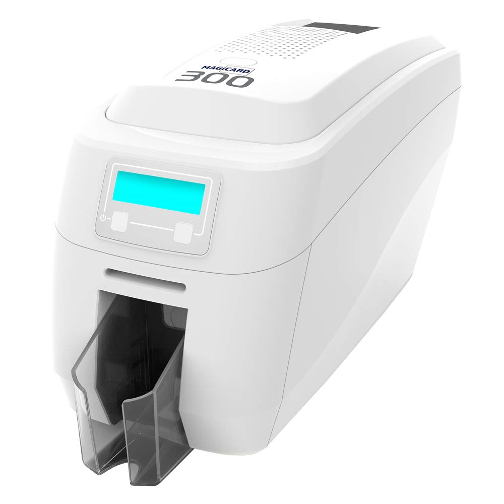 AlphaCard Magicard 300 ID Card Printer System w/ 300 Print YMCKO Ribbon, 300 Premium PVC Cards ID Suite Software (PC) (Single Sided, PVC Cards w/Mag Strip)