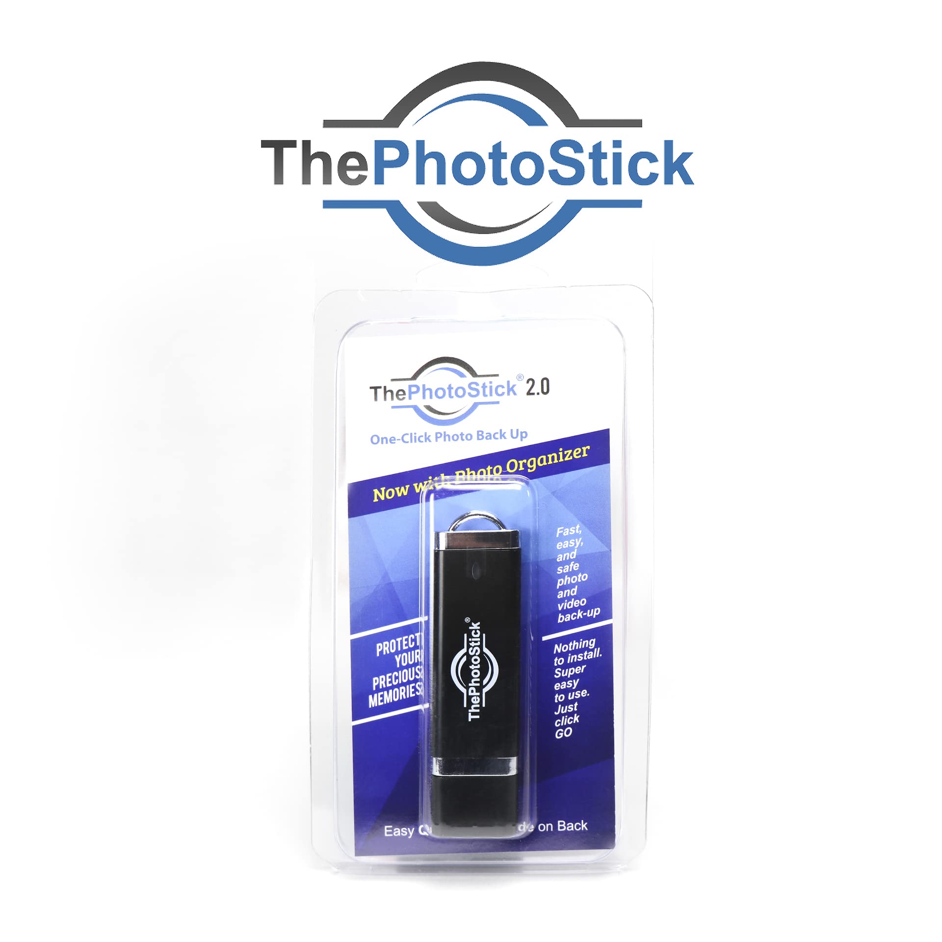 ThePhotoStick 8 - Easy, One Click Photo and Video Backup, 8GB