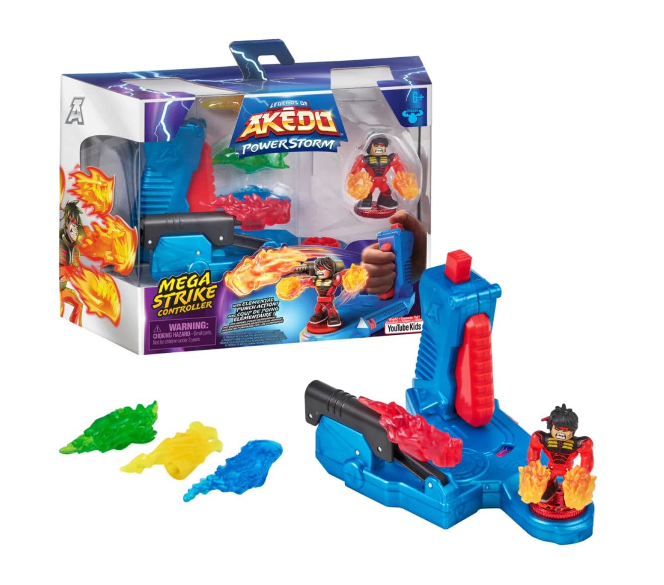 Legends of Akedo Powerstorm Mega Strike Controller with Elemental Punch Action |Turbo Chux Action Figure | Amazon Exclusive