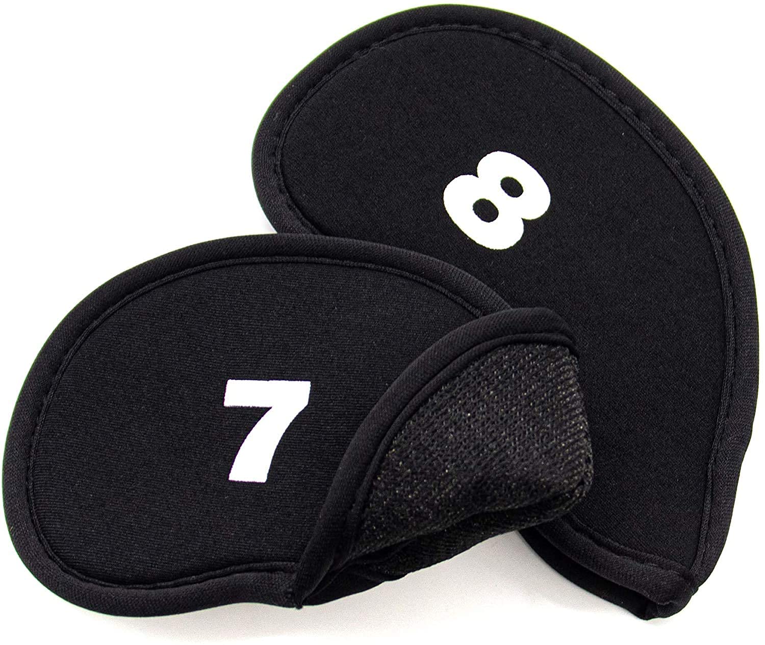 AUEAR, 11 Pack Golf Head Covers Black Neoprene Iron Putter Headcovers Set Fit All Brands