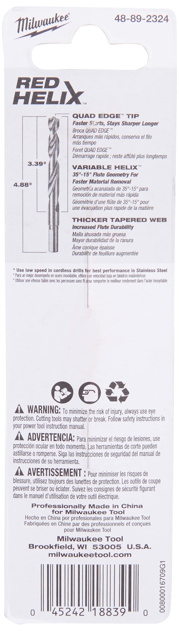 Milwaukee 48-89-2324 Bit Drill Cobalt Rod, 27/64"