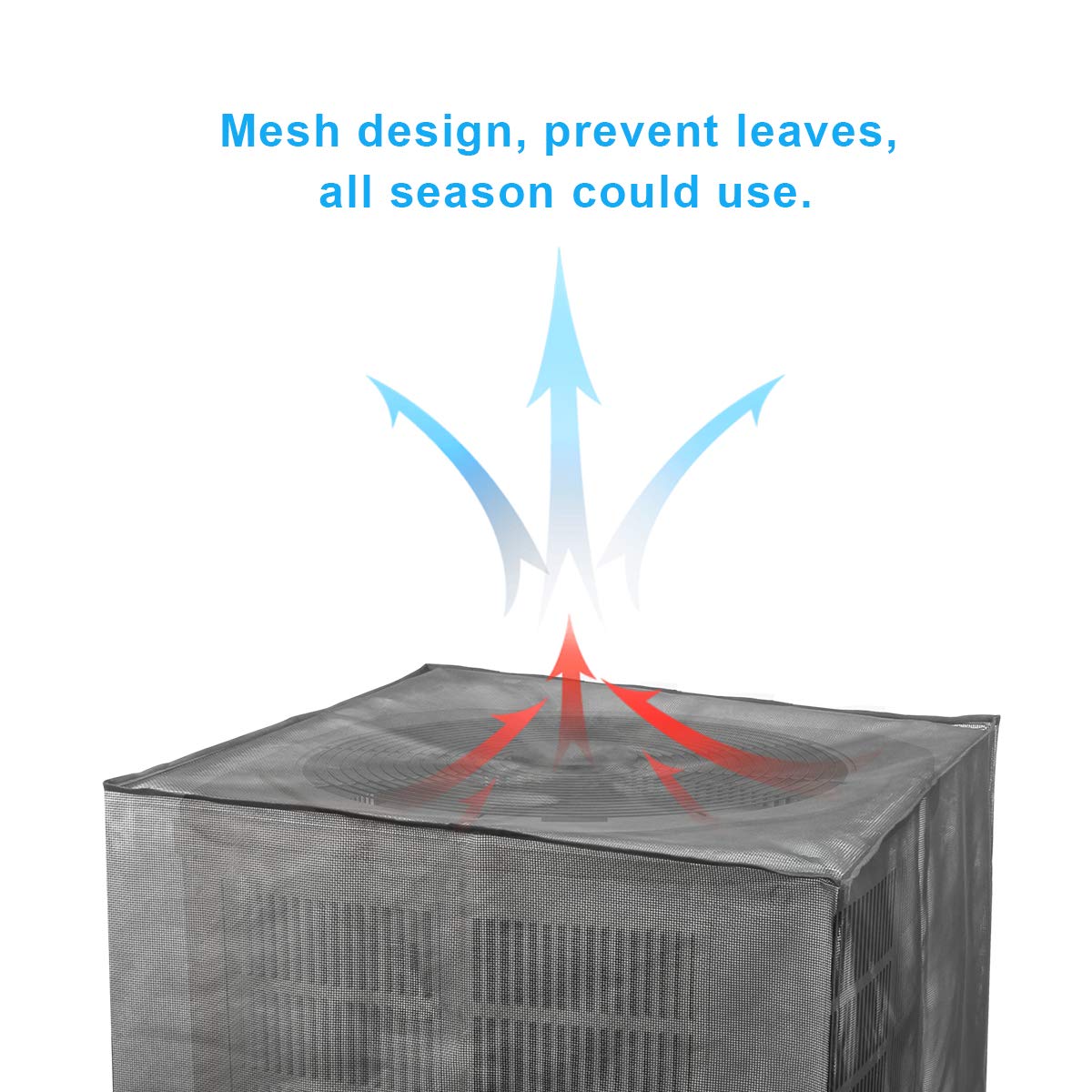 Luxiv Full Mesh Central Air Conditioner Cover, All Seasons Mesh Air Conditioner Leaf Guard AC Cover for Outdoor Central Ac (Black, 31.5 x 31.5 x 35.5)