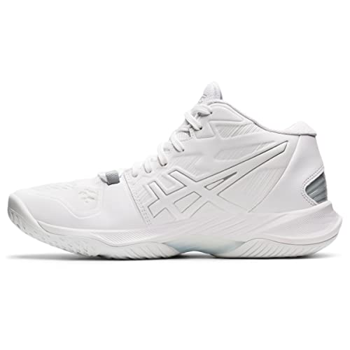 ASICS Women's Sky Elite FlyteFoam Mid Top 2 Volleyball Shoes, 8.5, White/White
