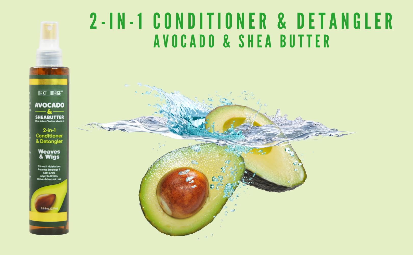 On Natural Next Image Avocado & Shea Butter 2-in-1 Conditioner & Detangler, 8 Ounce