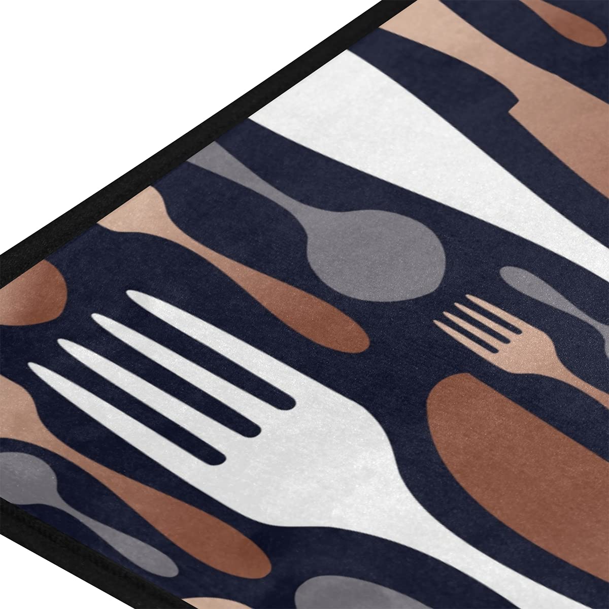 Aslsiy Kitchen Rug Cutlery Utensil Fork Knife Area Rug Spoon Floor Comfort Mats Welcome Mat for Bedroom Living Room Doormats Home Decor 39" X 20"