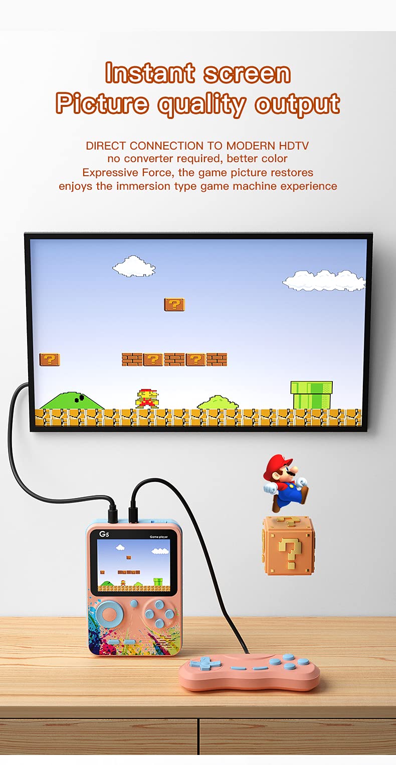 HANDA Instrument Handheld Game Player Video-Game 8 Bit Retro Mini Pocket Gameboy Handheld Game Console Built-in 500 Classic Games for Child Kids