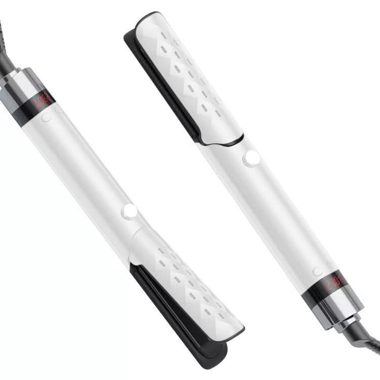 AIKO PRO 2 in 1 Ceramic Cool Airflow Hair Styler Portable Hair Straightener and Curler, 3D Floating Plate Flat Iron, Cool Air Styler, Travel-Friendly Dual Voltage White