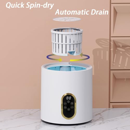 Automatic Mini Washing Machine, Small Washer and Dryer for Baby Clothes, Underwear,Towels and Small Items, Portable Washing Machine for Travel, Camping, RV