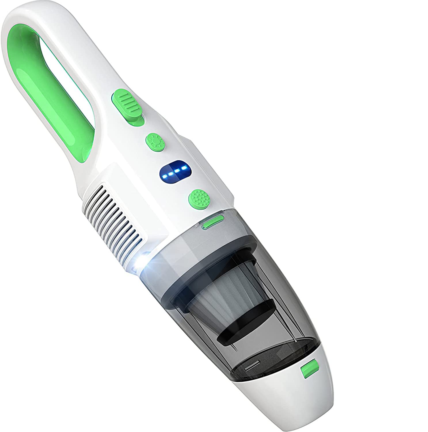 Handheld Vacuum Cordless - Rechargeable Held Held Vacuum, Lightweight at 1.5 Pounds with Powerful Suction, Portable Mini Hand Vacuum with 3 Versatile Attachments & Cleaning Brush, Light Green