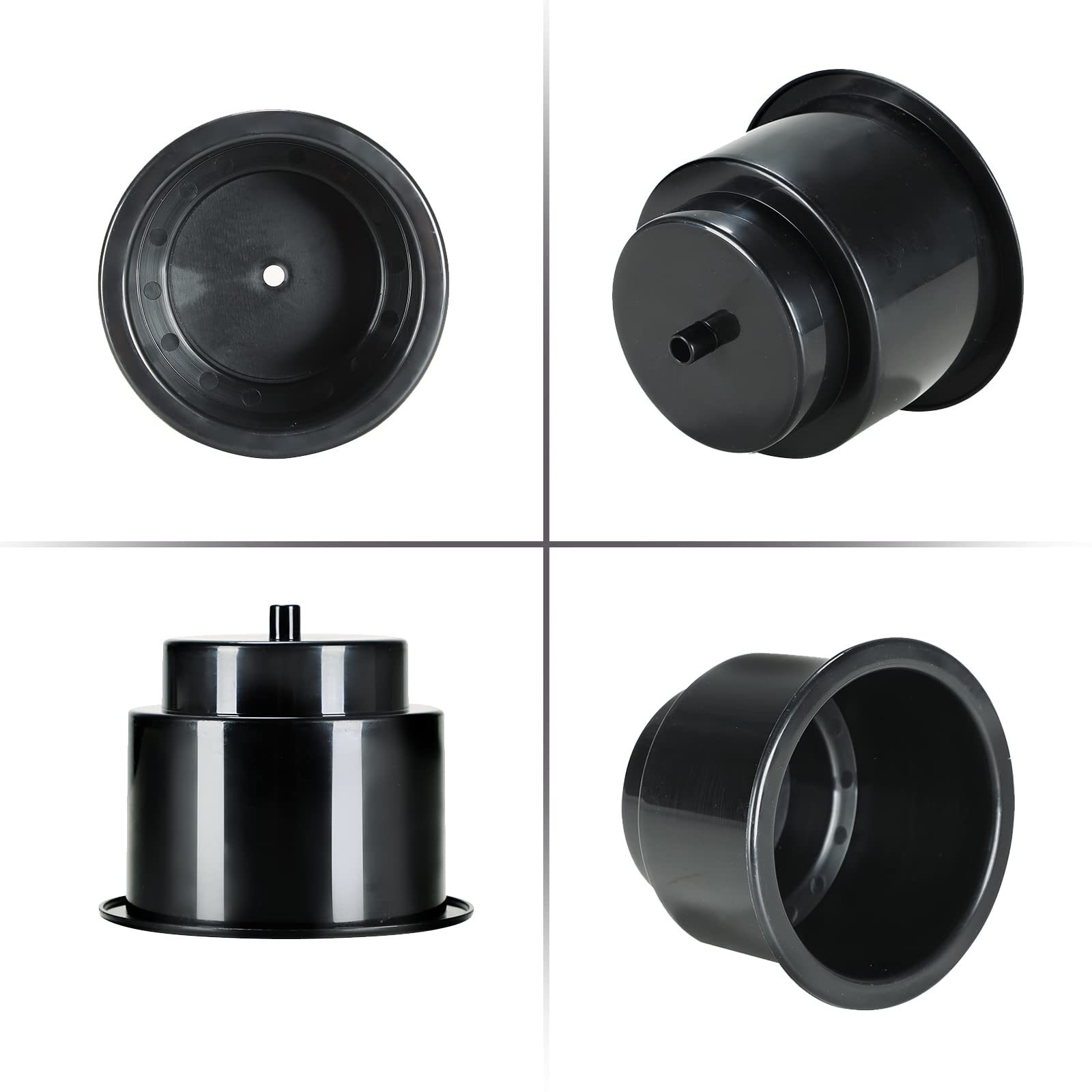 ATPEAM Recessed Cup Drink Holder | Pack of 10 Black Recessed Drop in Cup Drink Holders with Drain Hole for Marine Boats Car RV