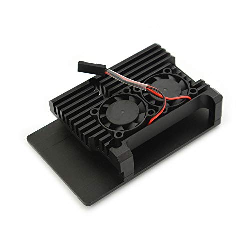 Aluminum Alloy Case for Raspberry Pi 4B with Dual Fans | Metal Heatsink Case for RPI 4
