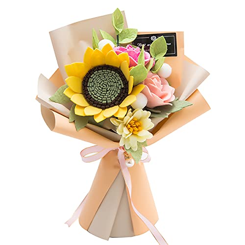 FANSRIDCO Felt Flower DIY Kits for Adults,Craft kit for Women,Arts and Crafts for Teen Girls,Unique Gifts for Women,Felt Artificial Flower for Craft