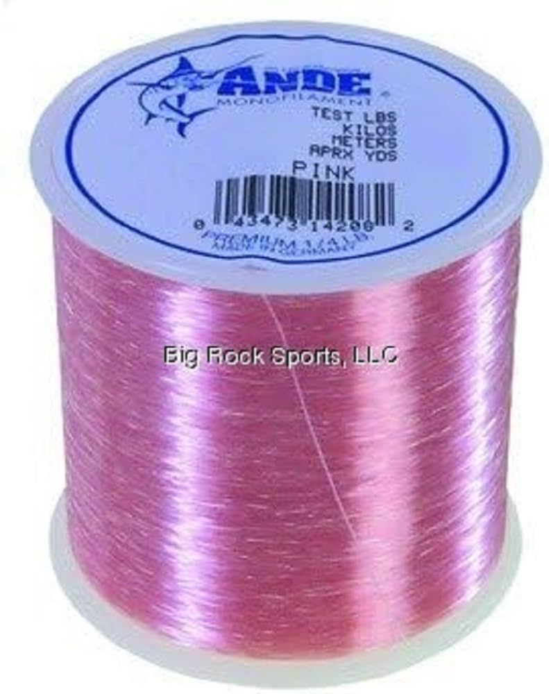 Ande A14-100P Premium Monofilament, 1/4-Pound Spool, 100-Pound Test, Pink Finish