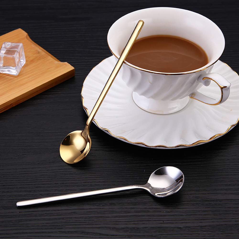 BENEKIY 10 Pack Espresso Spoons,Black Plated Stainless Steel Mini Teaspoons Set for Coffee Sugar Dessert Cake Ice Cream Soup Antipasto Cappuccino