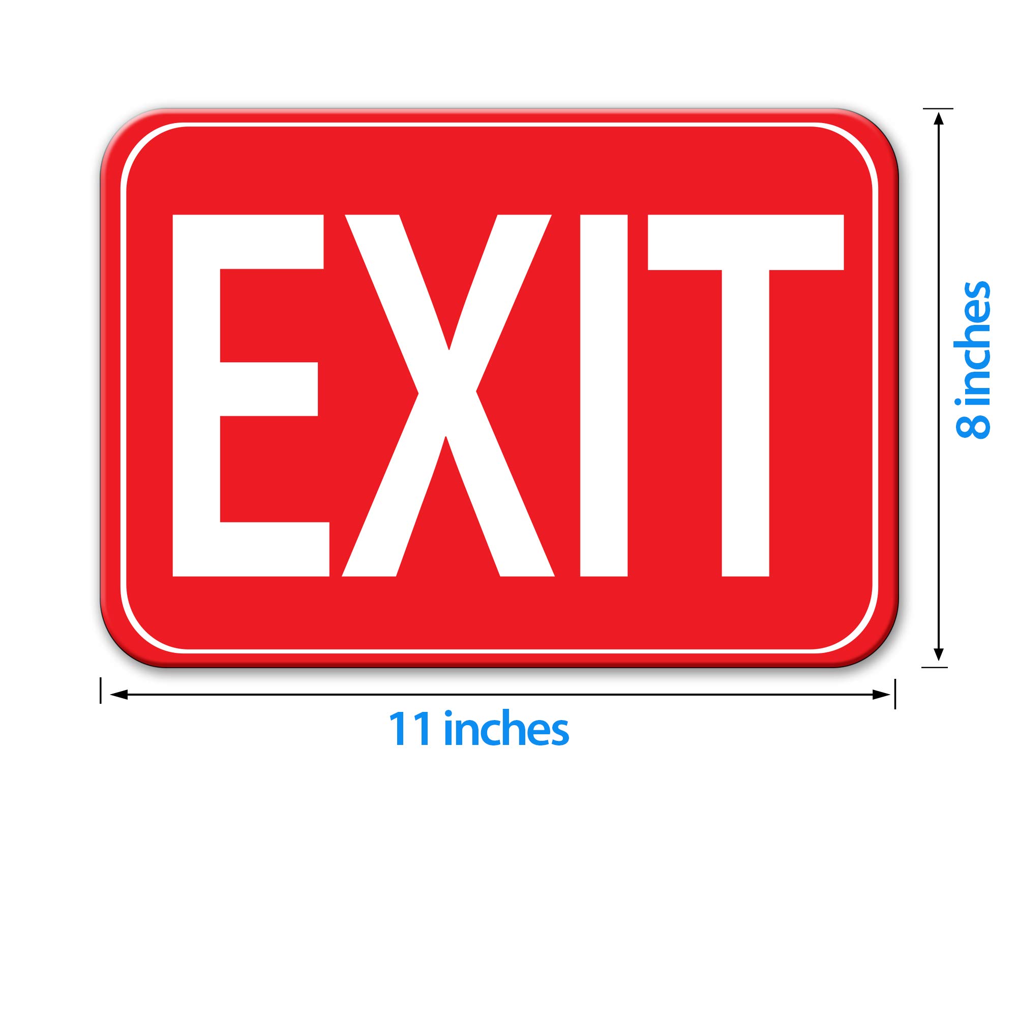 Aluminum Photoluminescent EXIT Sign | Glows for Up to 10 Hours | Ultra Reflective and Well Lit - Emergency Light (Stickers Decals)