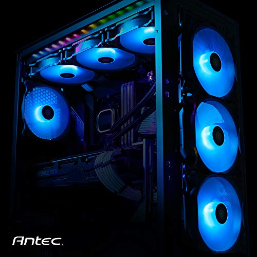 Antec 120mm Case Fan, PC Fans Blue LED, PC Case Computer Case Fan, 4-pin Molex Connector, F12 Series 3 Packs, Blue LED