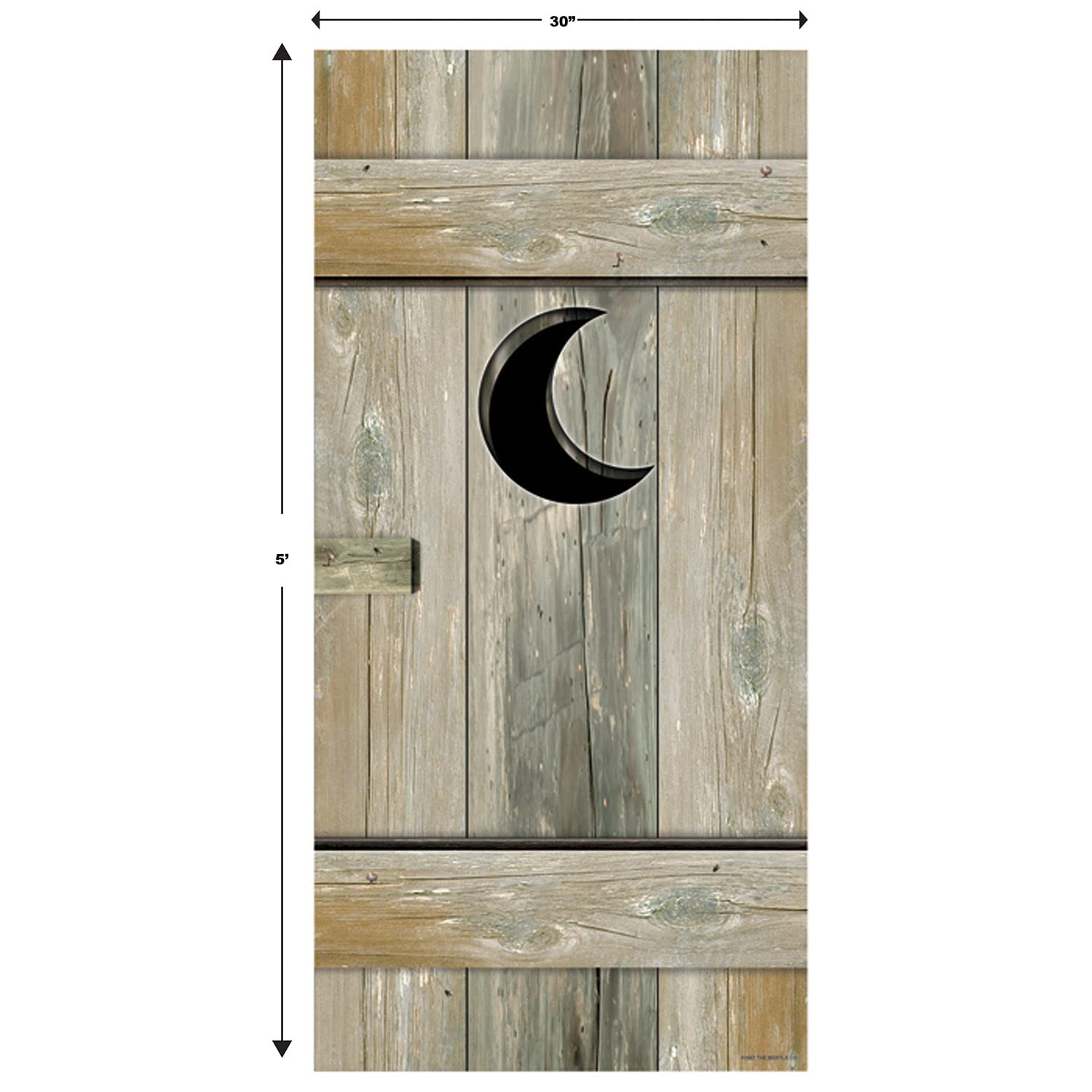Beistle Plastic Outhouse Door Covers, 5’ x 30", Set of 2 - Rustic Desert-Themed Bathroom Decoration for Country Cowboy Setting, Old Wild West Parties, Western Party Décor