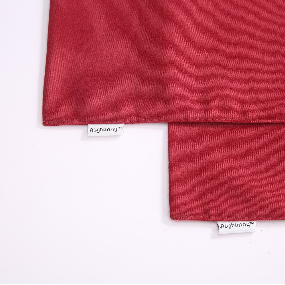 Augbunny 100% Cotton Canvas Travel Laundry Bag, 2-Pack (Large, Burgundy)