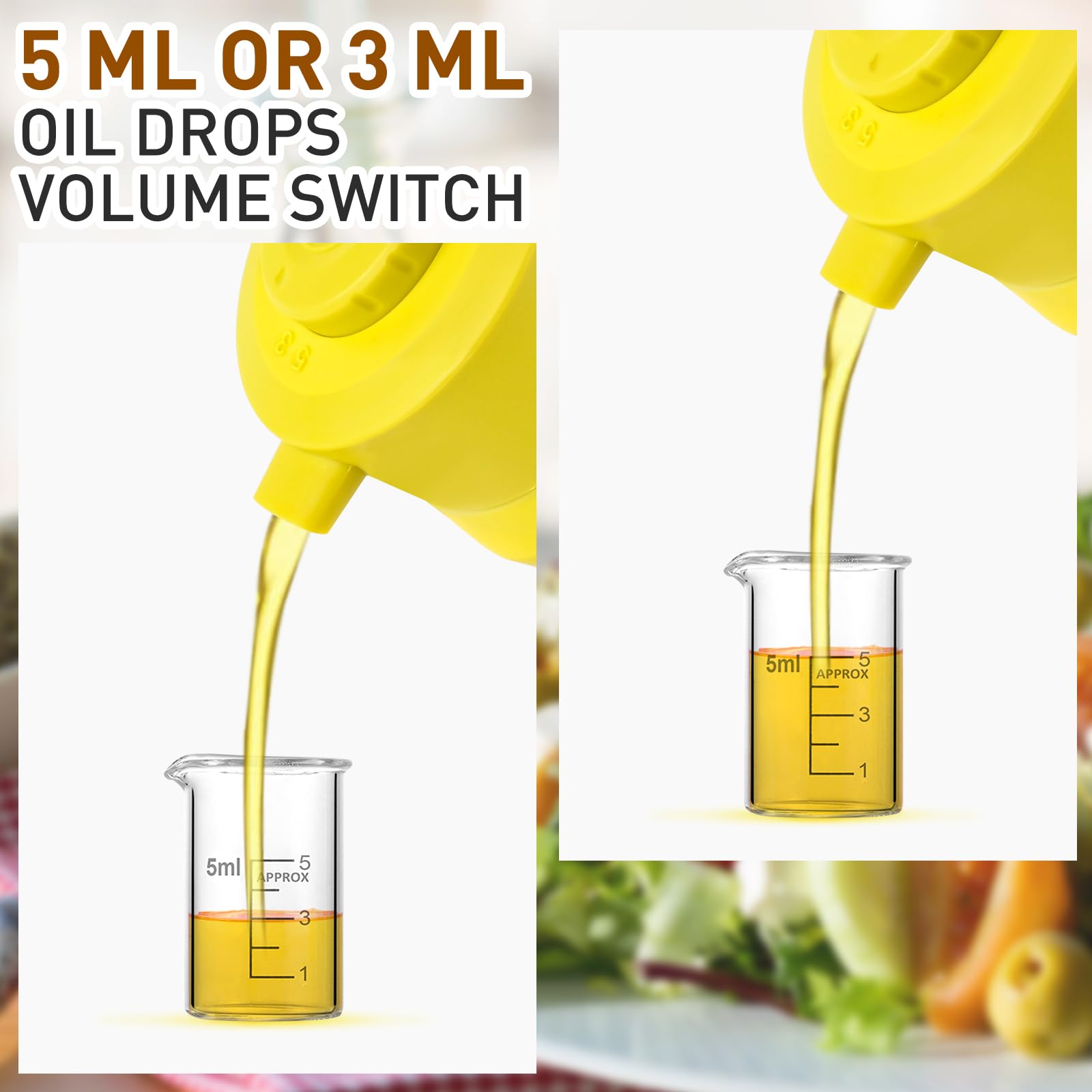 Axcone Oil Dispenser,Wide Opening Oil and Vinegar Bottle Easy Refill and Cleaning,Vinegar Condiment Storage Container with Scale for Kitchen Cooking (17 Oz)