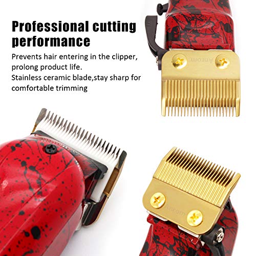 Anrom Professional Standard 2-hole Ceramic Clipper Blades Replacement Blades, Compatable for clippr # 30-15-10 (# 1037-400) #8591 Fast Clipper Blade Combination Including Screws, Gold + White Blades