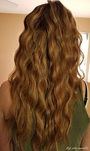 Alure 3 Barrel Hair Waver for Beachy/Frizz-Free Waves w/LCD Temperature Display - 1 Inch Ceramic Tourmaline Triple Barrels, Dual Voltage Crimping Tool