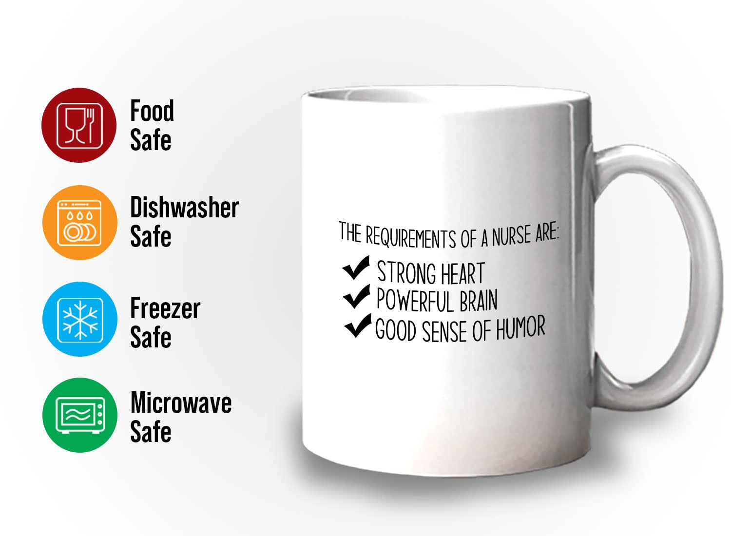 Bubble Hugs Nurse Coffee Mug 11oz White - The Requirements - Labor Clinical Certified Nursing Assistant Surgical Emergency Oncology Practitioner