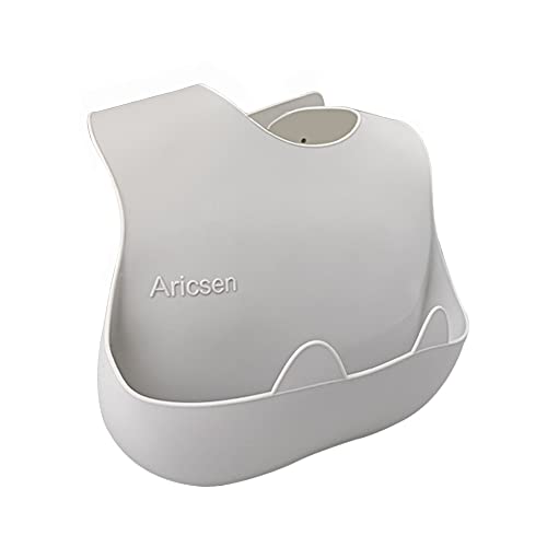 Aricsen 3 Pack Silicone Baby Bibs for Babies & Toddlers (6-72 Months), Adjustable Fit Waterproof Feeding Bibs, Easy Wipe Clean, Soft, Unisex, with Pouch, Non Messy Babies Boys Girls (3 Colors)