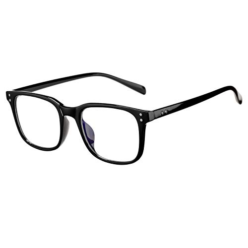 AZorb Blue Light Blocking Glasses Clear Lens Square Frame Anti Blue Ray Computer Game Glasses (Black)
