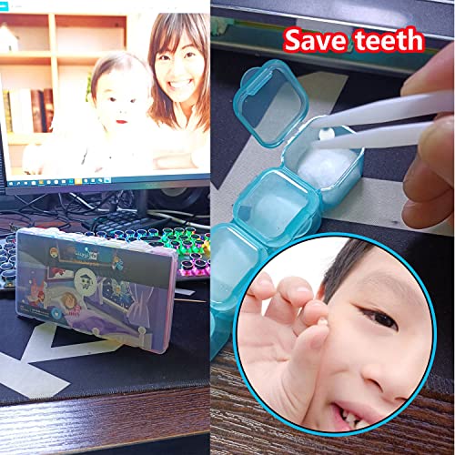 Baby Teeth Keepsake Box,Tooth Fairy,Lost Deciduous Tooth Collection Organizer,Cute Children Tooth Fetal Hair Umbilical Container,Saving Baby Teeth,Keep The Kids Memory (28 Grid)