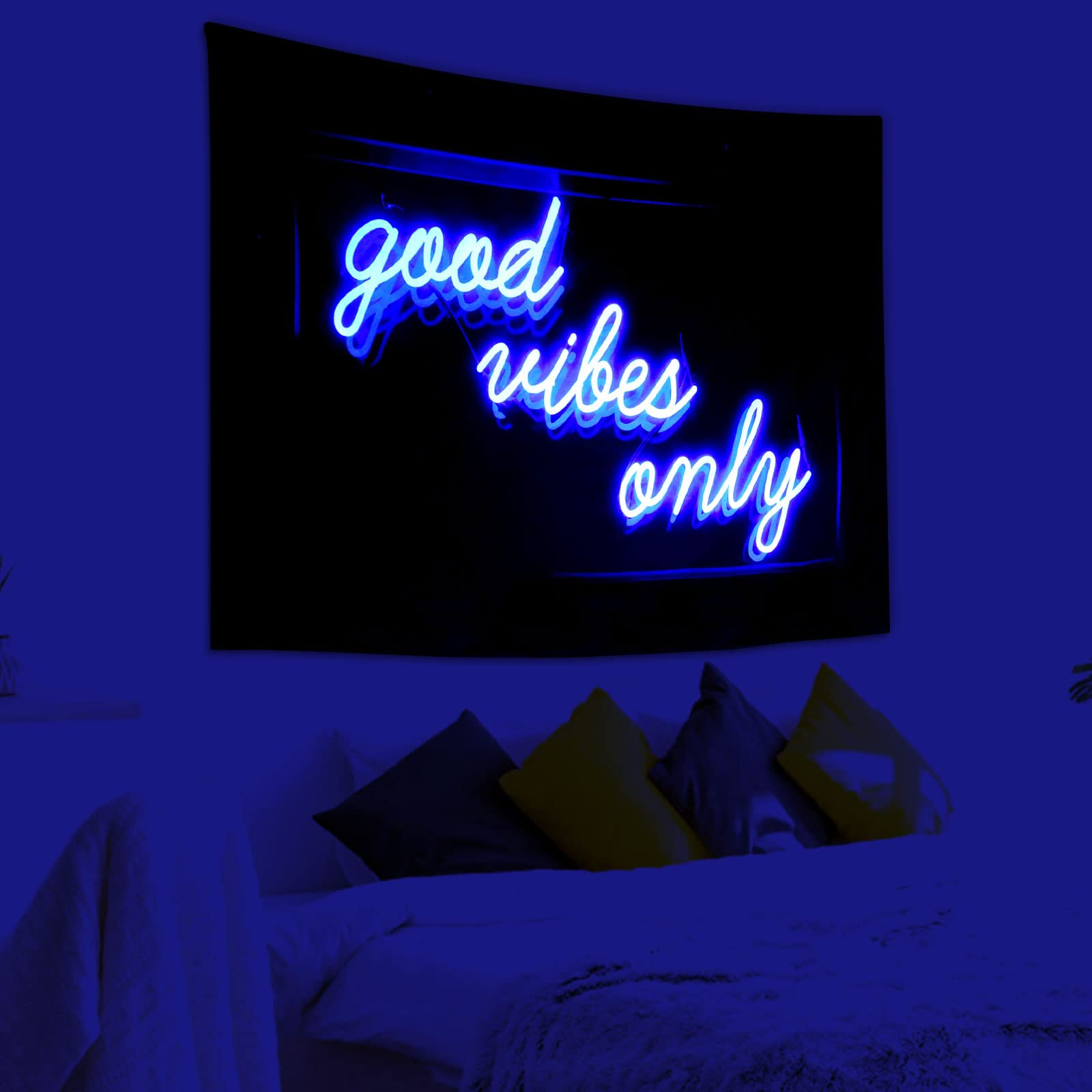 Blacklight Tapestry for Bedroom Blue Room Decor Aesthetic ๐ฎ๐๐๐
๐ฝ๐๐๐๐ ๐ถ๐๐๐ ๐พ๐๐๐
๐ Glow in the Dark Tapestry UV Reaction Tapestry Wall Hanging for Living Room Dorm Decor (51''Hx60''L)
