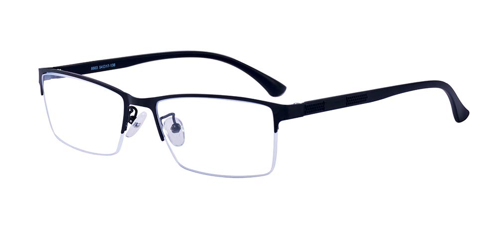 ALWAYSUV Fashion Black Half Frame Clear Lens Business Glasses Frame Women/Men