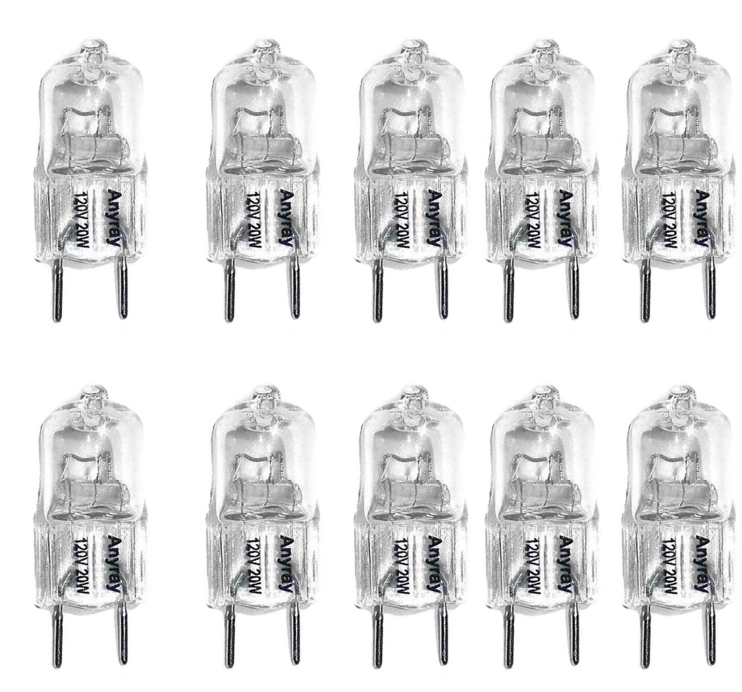 Anyray (10)-Pack Replacement for 120V Samsung Microwave ME18H704SFS Cook Top Light 20W