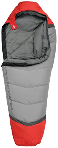 ALPS Mountaineering Zenith +30° Mummy Sleeping Bag, Regular - Gray/Red